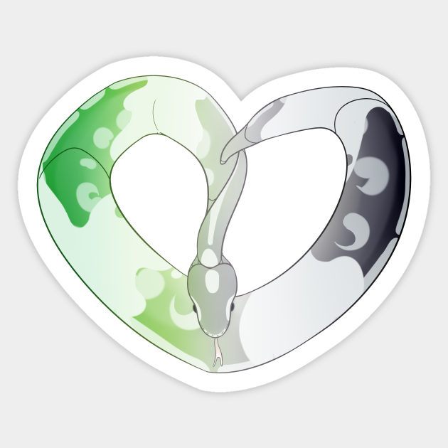 Ball Python Heart (Aro Pride Design) - Ball Python - Sticker | TeePublic